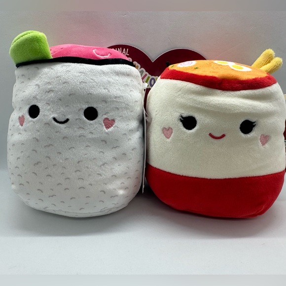 Squishmallows | Toys | Nwt 5 Shun The Sushi Raisy The Ramen Valentine Squishmallow Set | Poshmark
